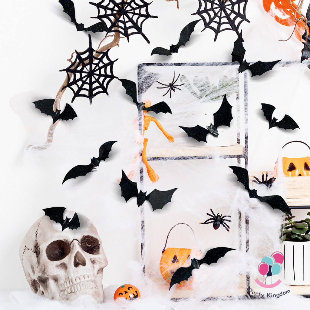 Halloween 3D Bat Spider Wall Sticker Halloween Bats Spiders Party Home ...