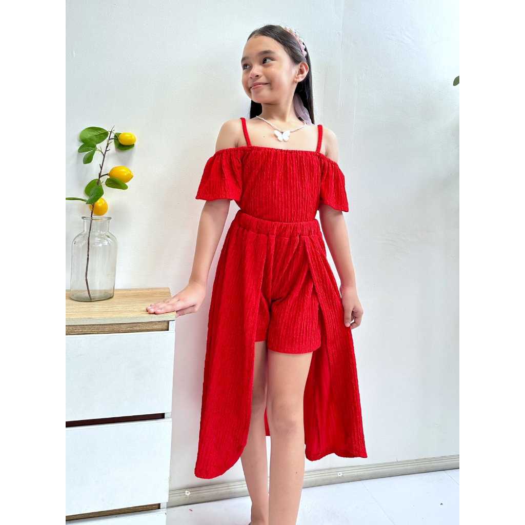 KIDS OFF SHOULDER LONGBACK TERNO FOR GIRLS AGES 7-10 YRS OLD | Shopee ...