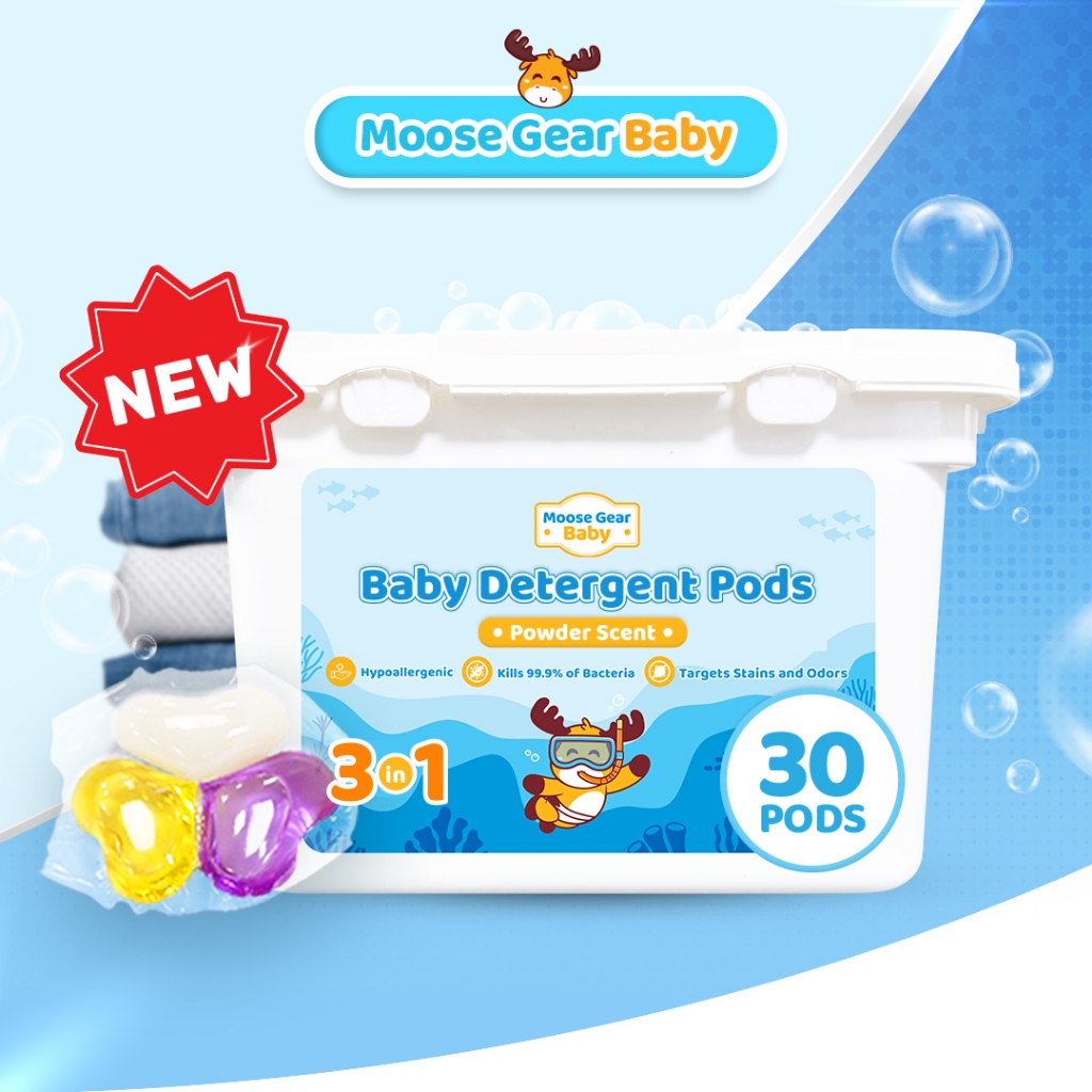 Moose Gear Baby Detergent Pods 30pcs 3in1 Laundry Caps Remove Stain ...