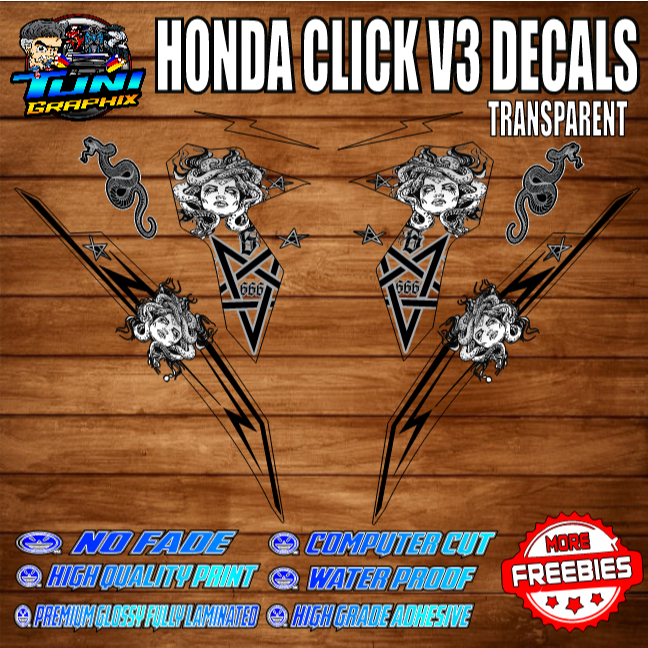 CLICK V3 MEDUZA DECALS STICKER with freebies | Shopee Philippines