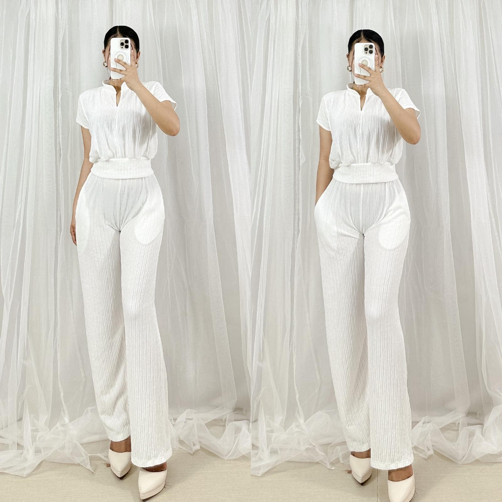 JER-JEN Amanda Classy Fashionable Pants Coords for Women/Bark Crepe ...