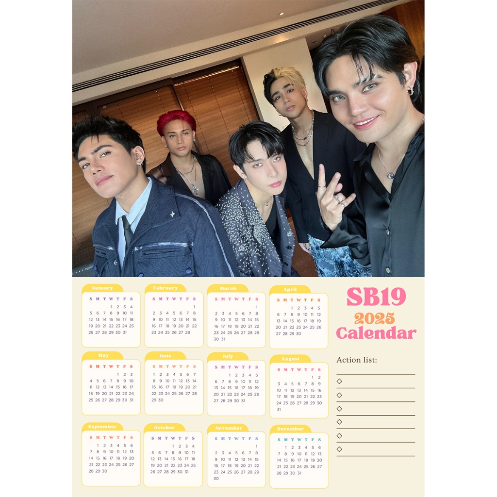 A4 Size SB19 Wall Calendar 2025 | Shopee Philippines