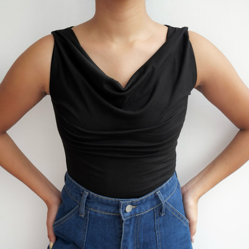 VXN Jorgina Cowl Cotton Top | Shopee Philippines