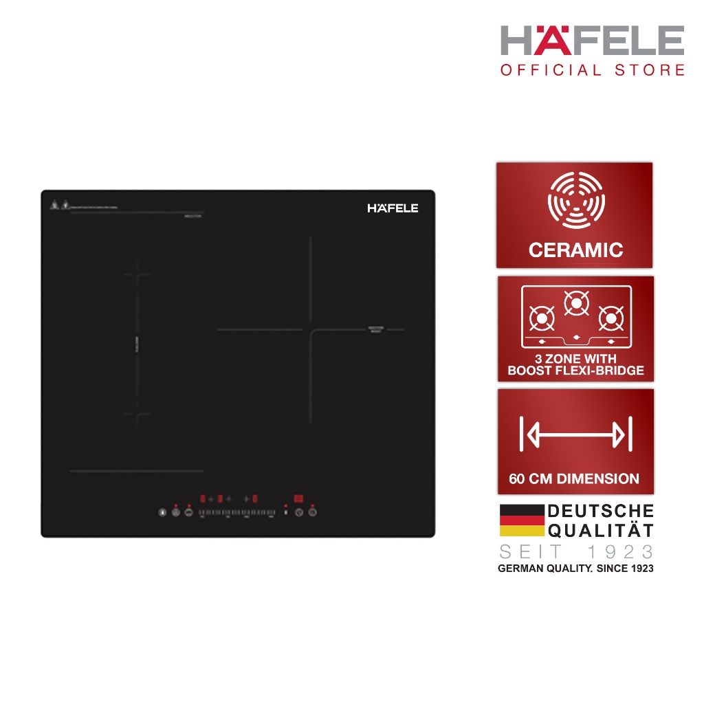 Hafele 60cm Built-In Induction Electric Hob 3-Zones with Boost Flexi ...
