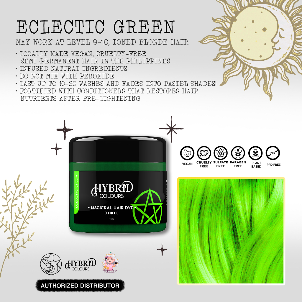 Magickal Dye Eclectic Green (Neon Green) Semi Permanent Hair Dye ...