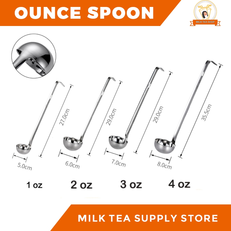 Ounce Spoon Stainless Steel Long Handle Hook Soup Spoon Milk Teap Pearl ...