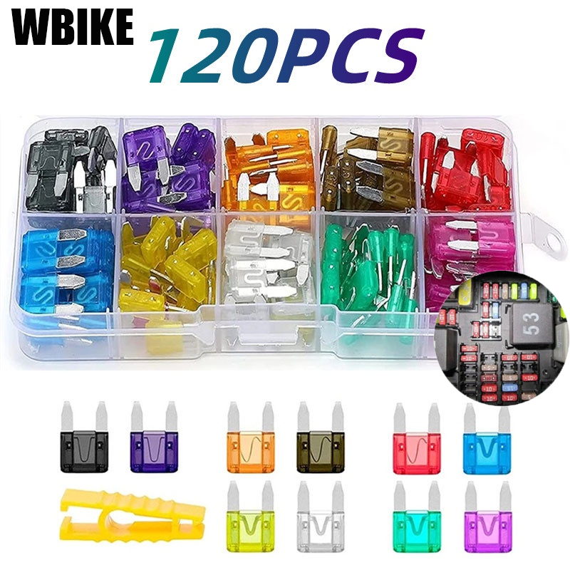 120PCS Car Fuse Kit Auto Blade Fuse Small And Standard Insert Car Fuse ...
