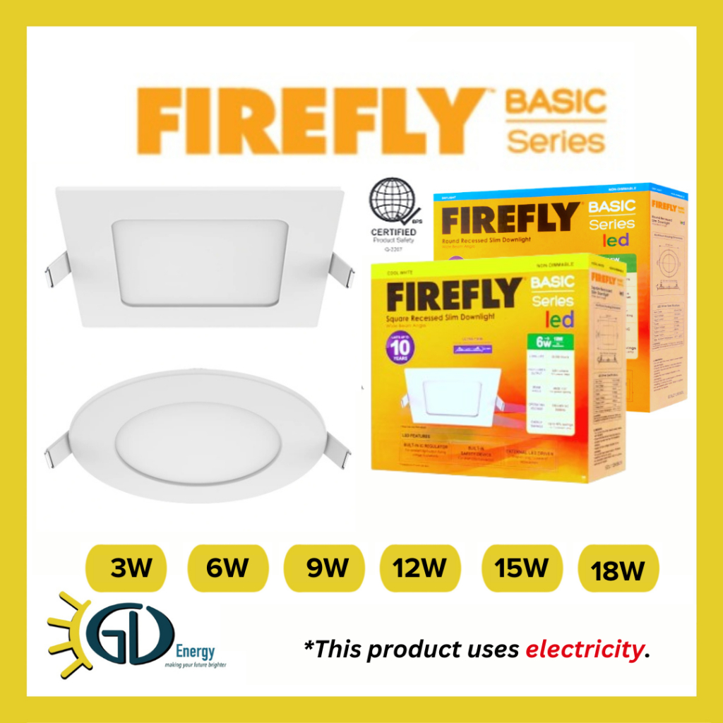 Firefly Basic Series LED Recessed Slim Downlight Square or Round ...
