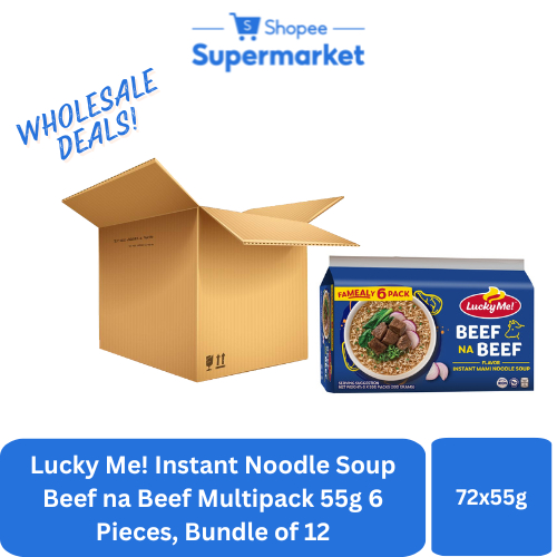Lucky Me! Instant Noodle Soup Beef na Beef Multipack 55g 6 Pieces ...