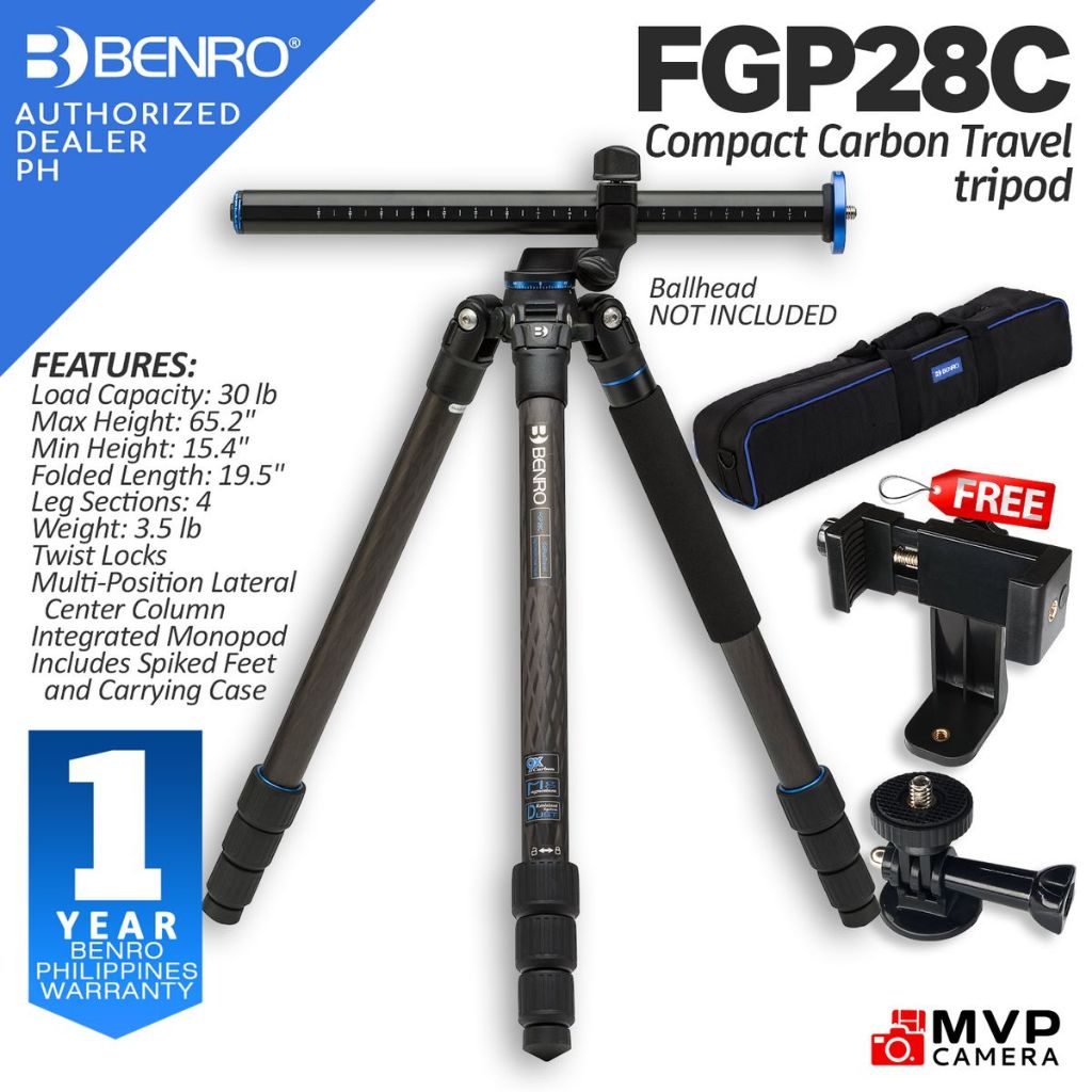 BENRO FGP28C Carbon Fiber Tripod System Go Plus Series for DSLR Camera ...