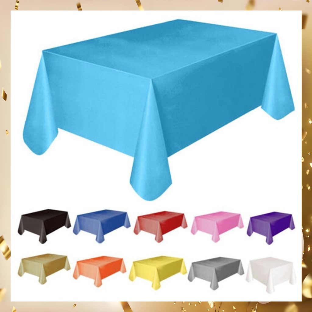6 Seater Plain Plastic Table Cover Waterproof Rectangular Disposable Party Decoration | Shopee ...
