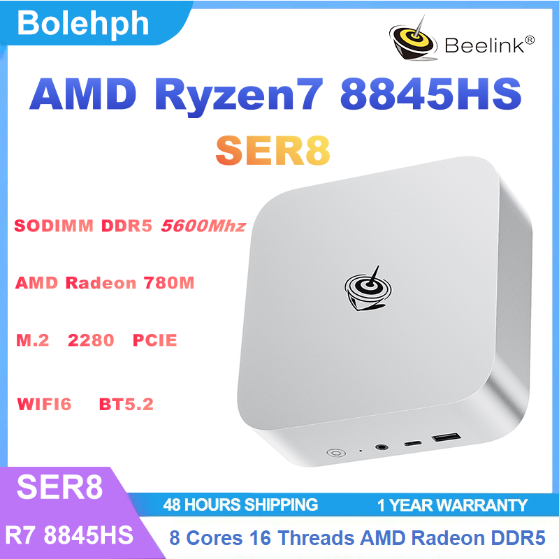 Beelink SER8 AMD Ryzen7 8845HS 32GB DDR5 1TB M.2 PCIE Radeon™ 780M ...