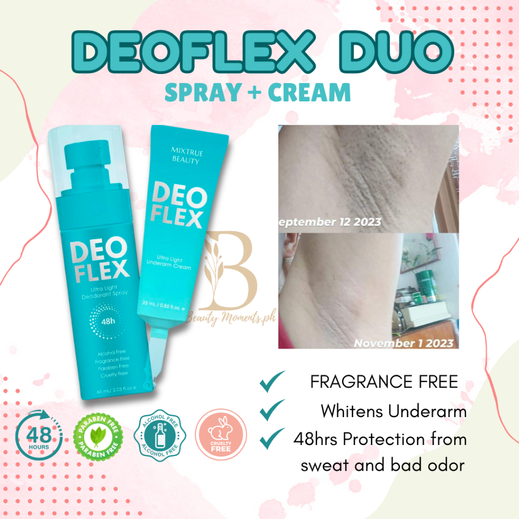 MIXTRUE Deoflex Underarm Whitening DUO SET CREAM+DEOSPRAY anti ...