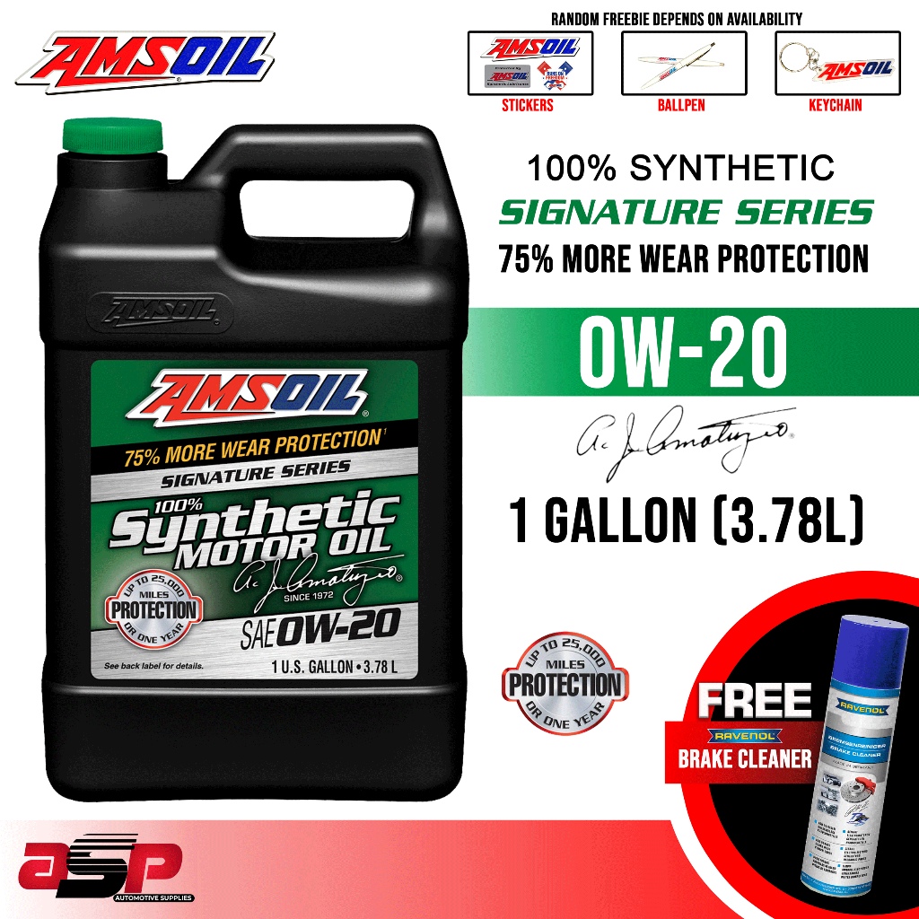 AMSOIL Signature Series 0W-20 100% Synthetic Motor Oil Gallon (3.78L ...