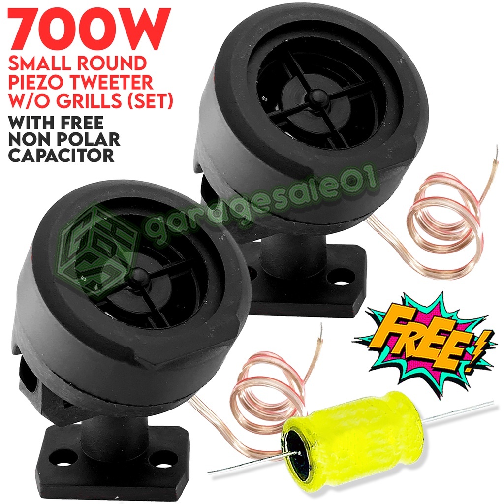 GS10 700W Small Piezo Tweeter Round Shaped With Stand (PAIR) With FREE ...