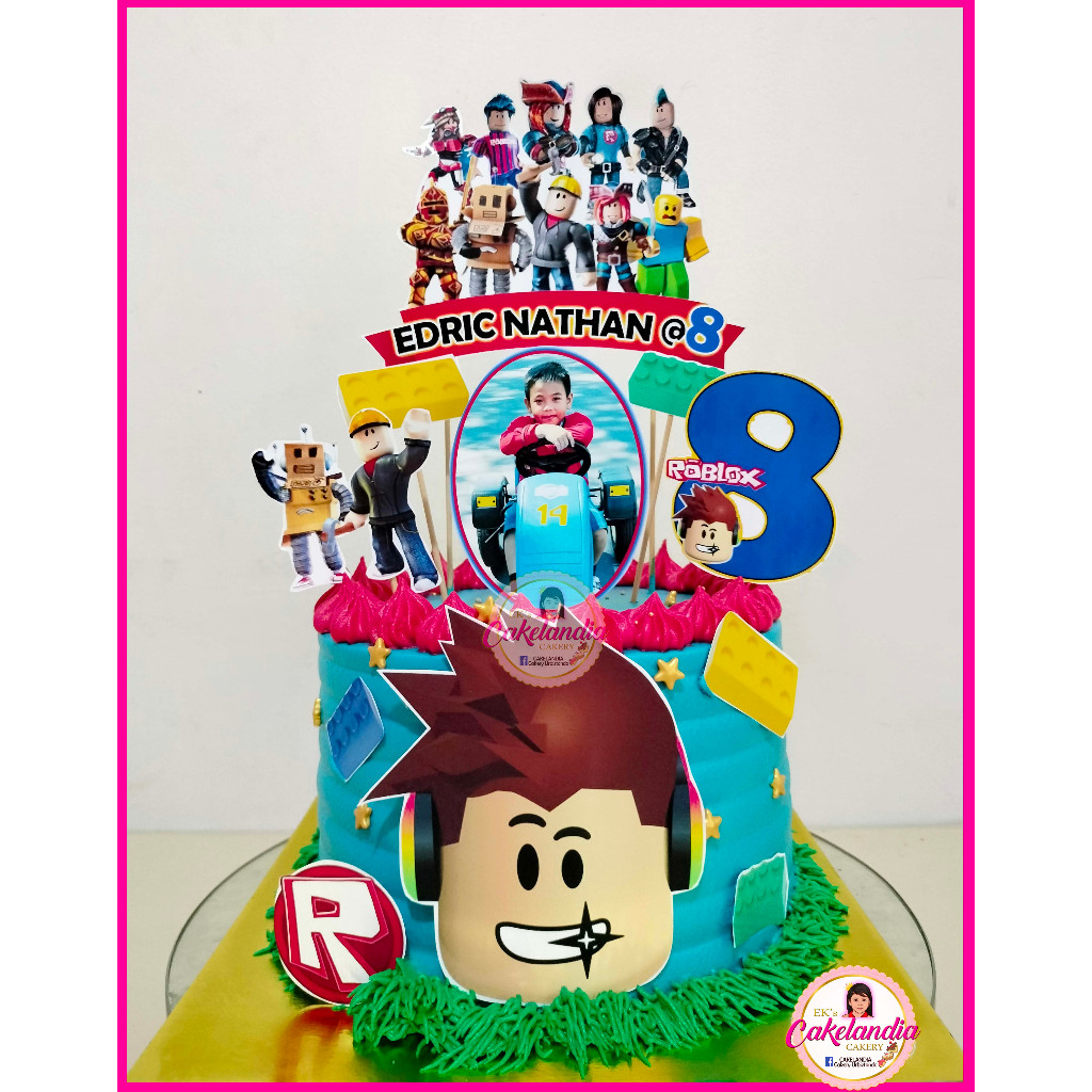 ROBLOX Theme Cake Topper with FREE Candle | Shopee Philippines