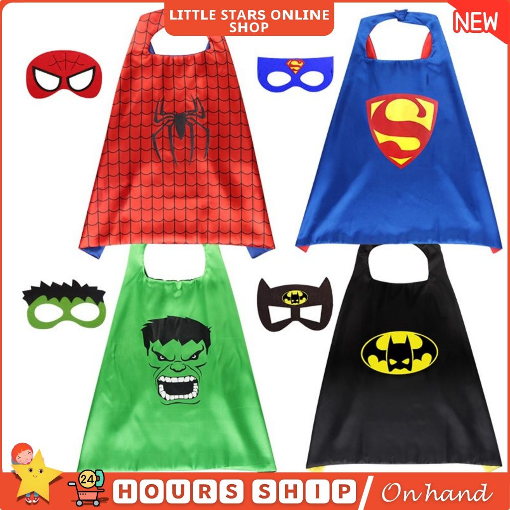 Little Stars Mask+Cape Set Superher Spiderman Superman Batman Hulk ...