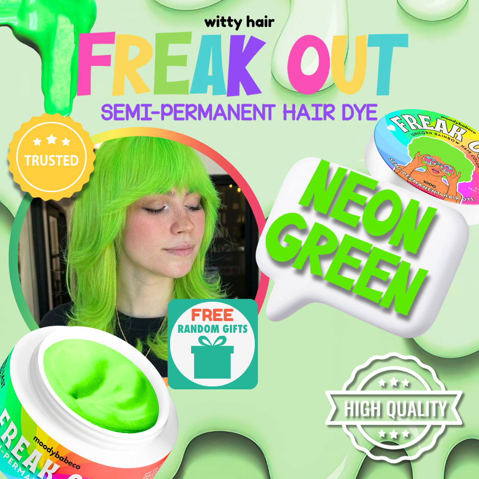 Neon Green HAIR DYE NEON Green Hair Color WITTY NG INA FREAK OUT Neon ...
