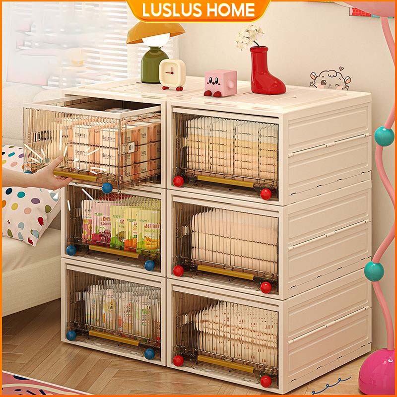 LUS Foldable Storage Drawer Box Stackable Cabinet Organizer For Clothes ...