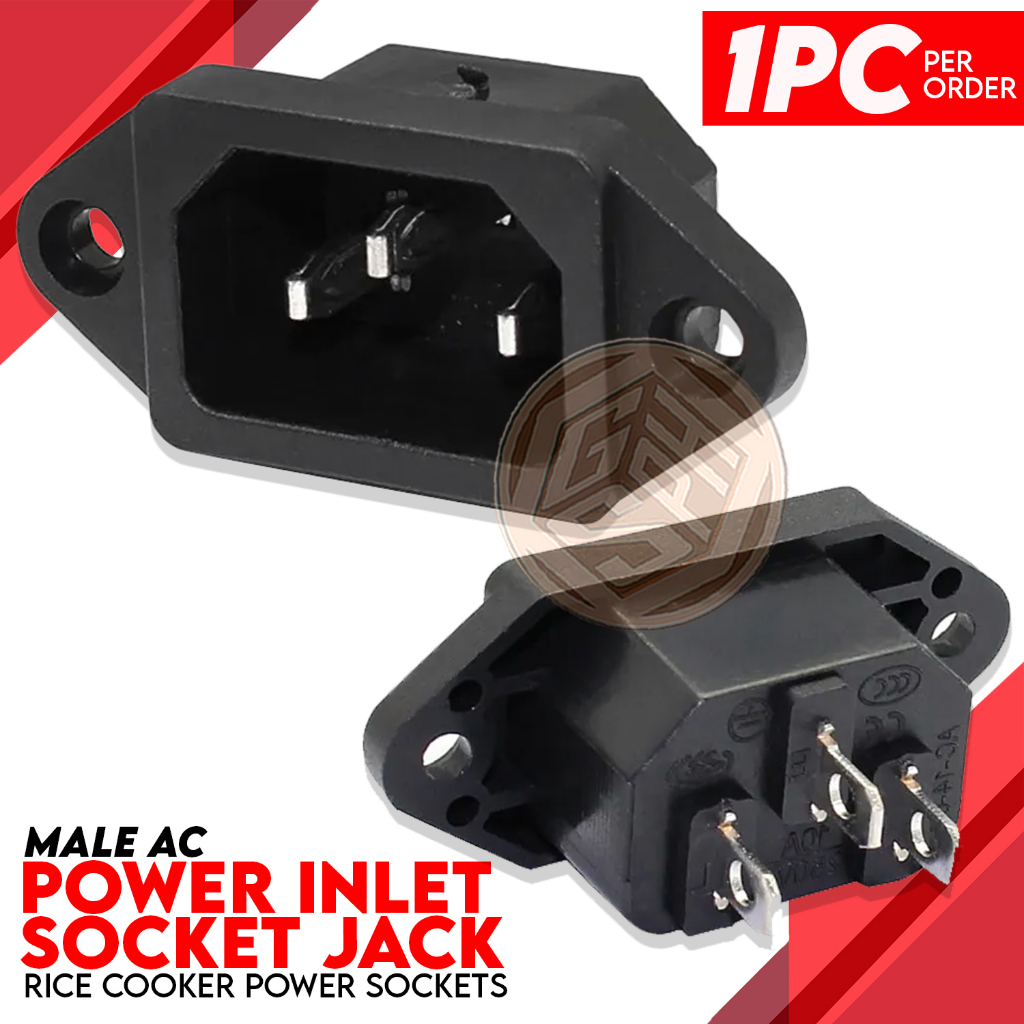 GS10 Rice Cooker Socket Replacement AC Power Socket 3 Pins 10A 250V ...