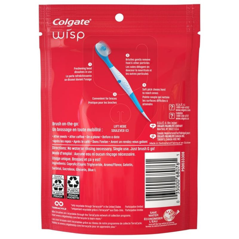 Colgate Wisp Max Fresh On The Go Waterless Mini-toothbrush with ...