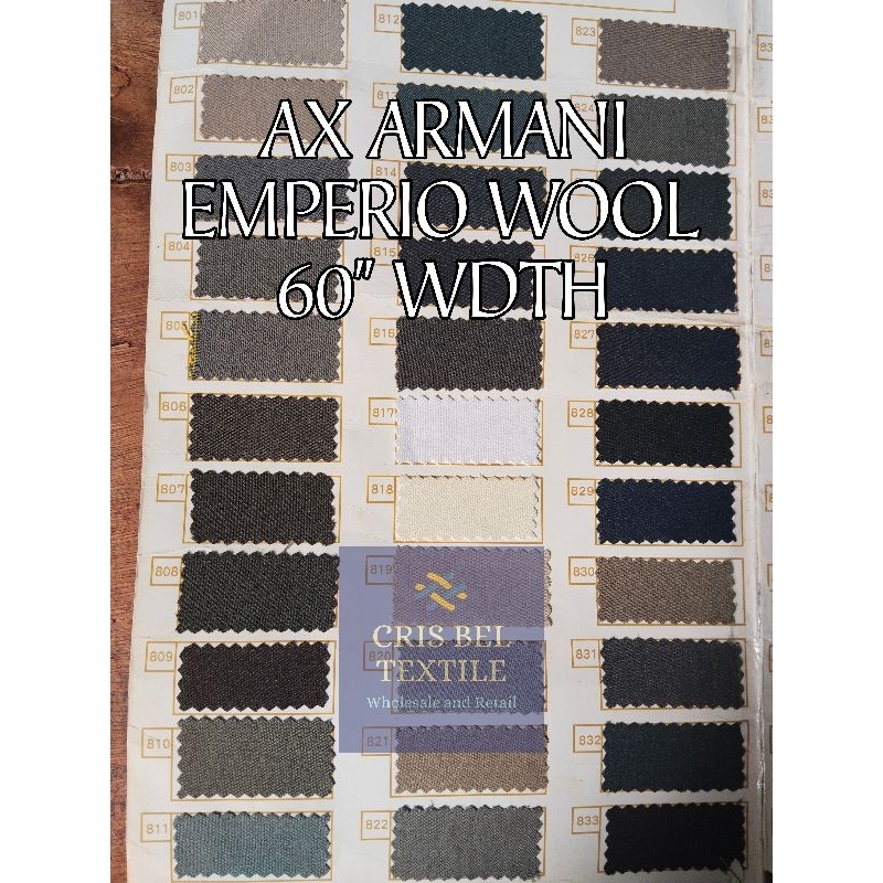 AX ARMANI WOOL - AX EMPERIO ARMANI WOLL FABRIC 60 INCHES WIDTH (sold ...