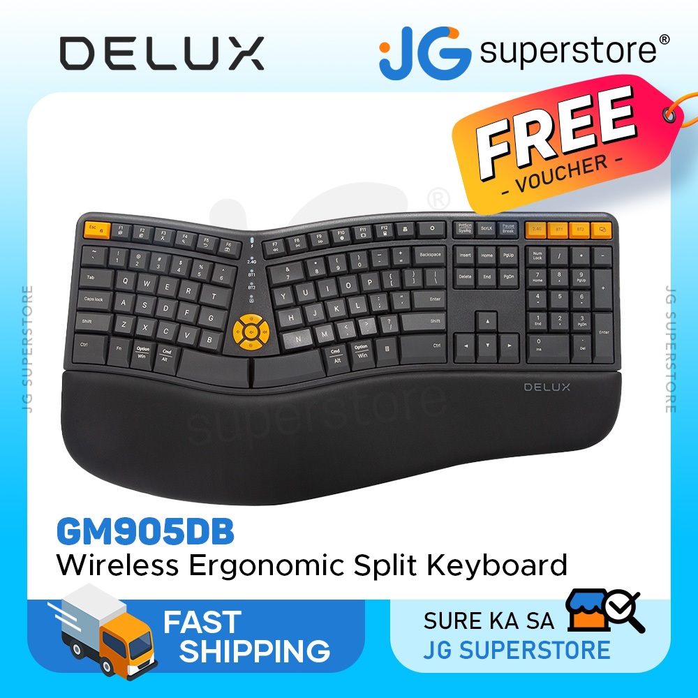 [CLEARANCE] Delux GM905DB Wireless Bluetooth Ergonomic Split Keyboard w ...