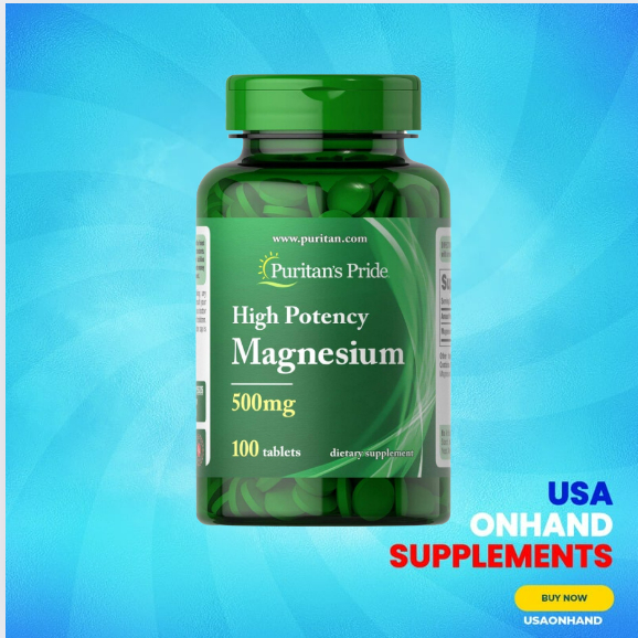 USAOnhand| Puritan's Pride High Potency Magnesium Tablets, 500 mg, 100 ...