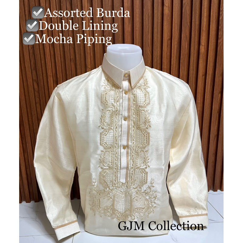 BARONG FOR MEN high quality double lining (Assorted Burda) | Shopee ...