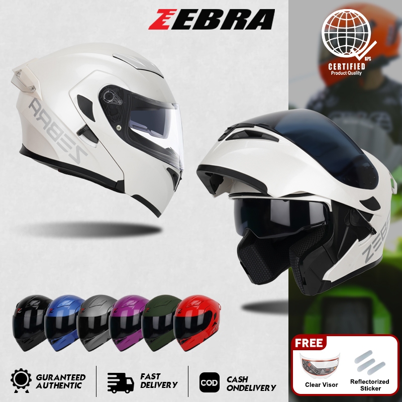 ZEBRA Modular Helmet Full Face Dual Visor For Motorcycle Helmet For Men ...