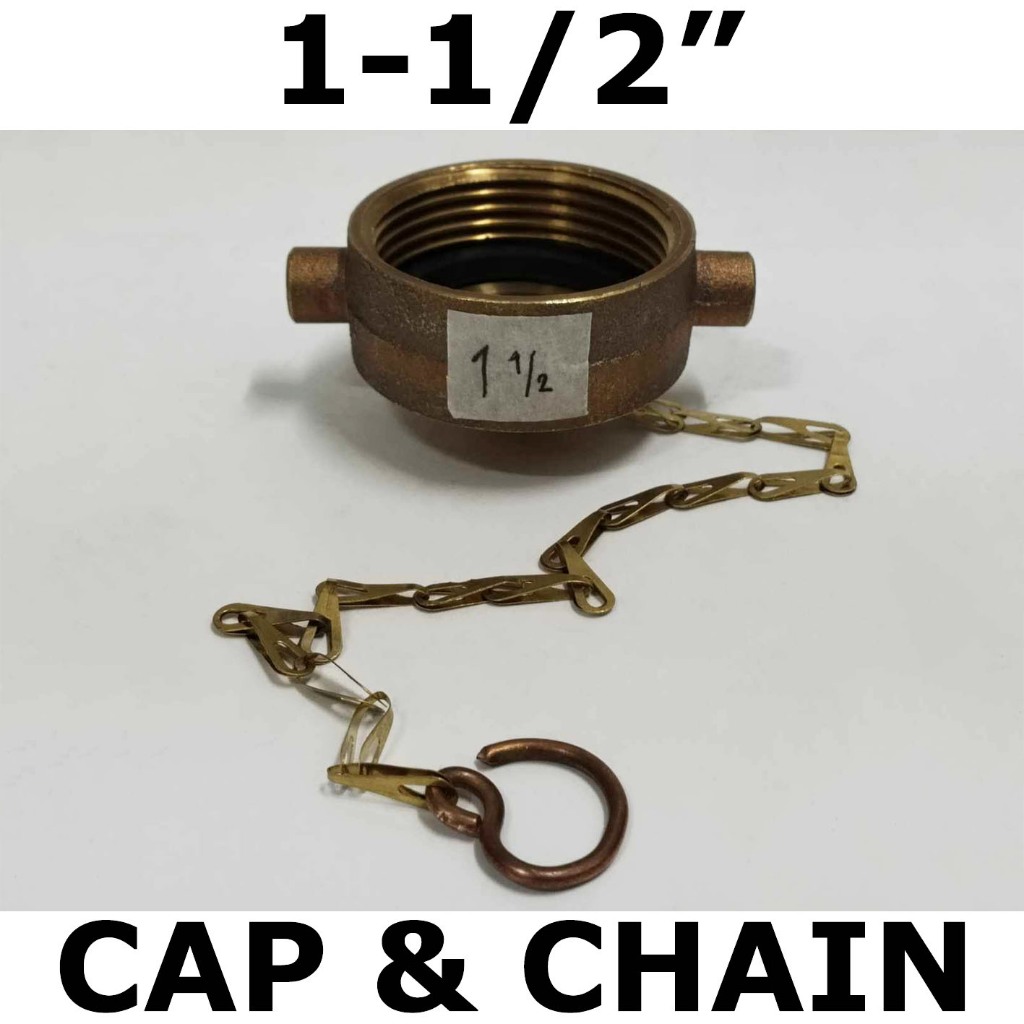 BRASS CAP AND CHAIN 1-1/2" FEMALE TYPE FOR FIRE HYDRANTS ==== CUP ...