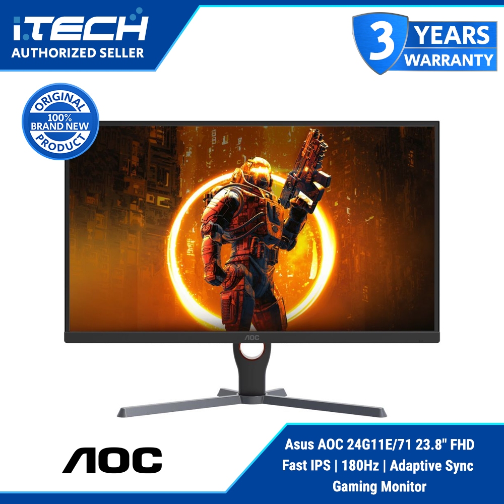 AOC 24G11E/71 23.8" FHD | Fast IPS | 180Hz | Adaptive Sync Gaming ...