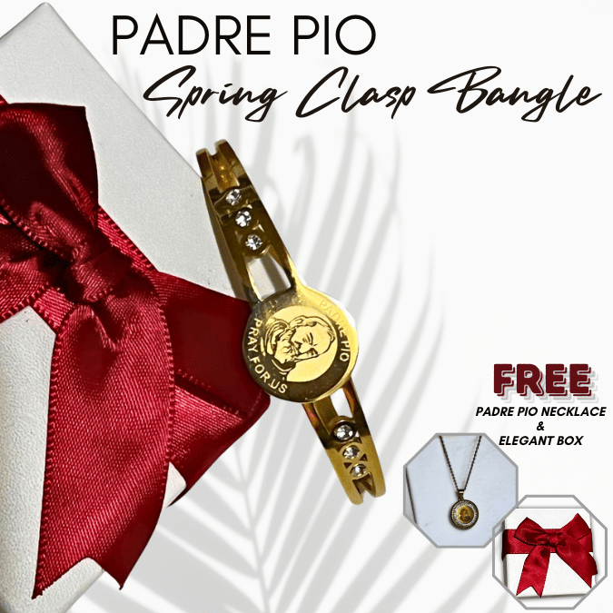 High Quality Padre Pio Spring Clasp Bangle with Elegant Box and Free ...