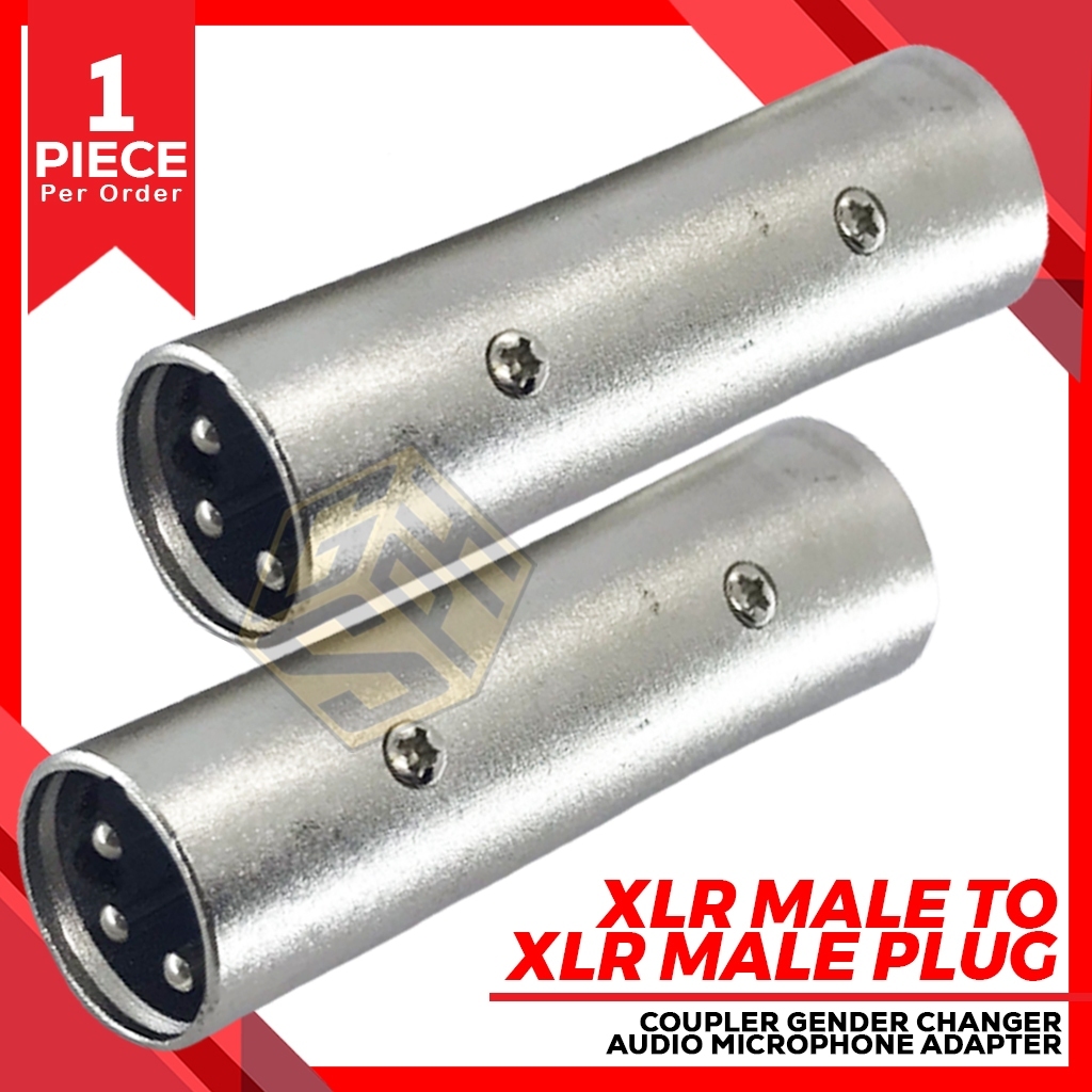 GS10 3-Pin XLR Male to Male Plug Coupler Gender Changer Audio ...