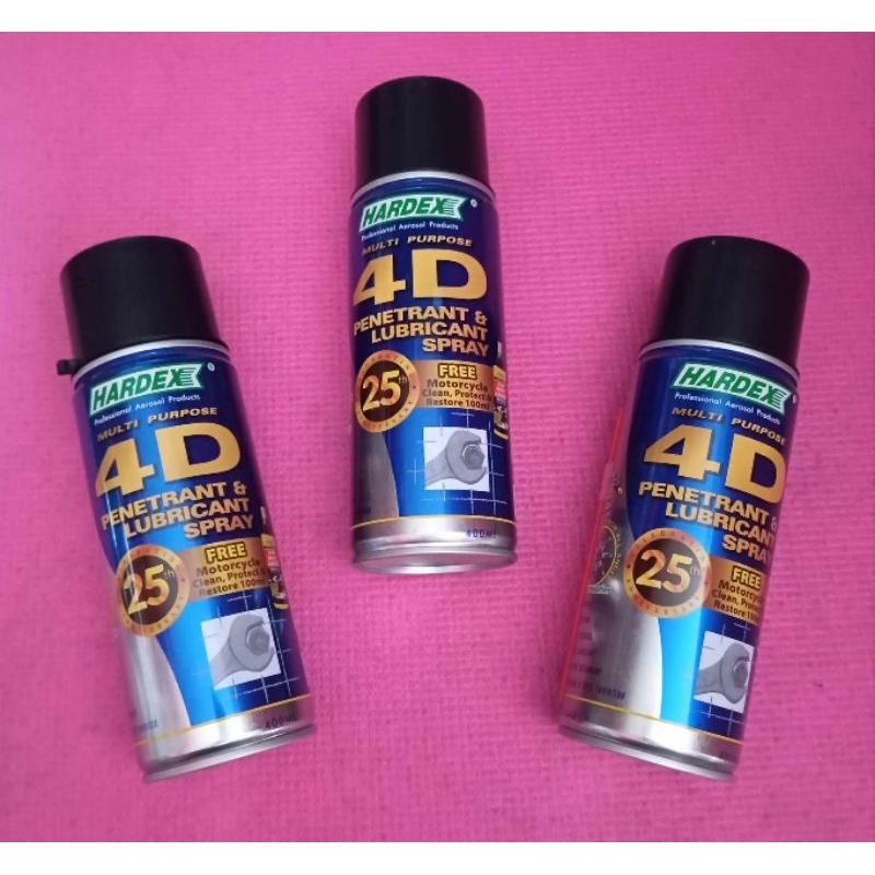 Hardex 4D Penetrant and Lubricant Spray 400ml and Motorcyle Clean ...