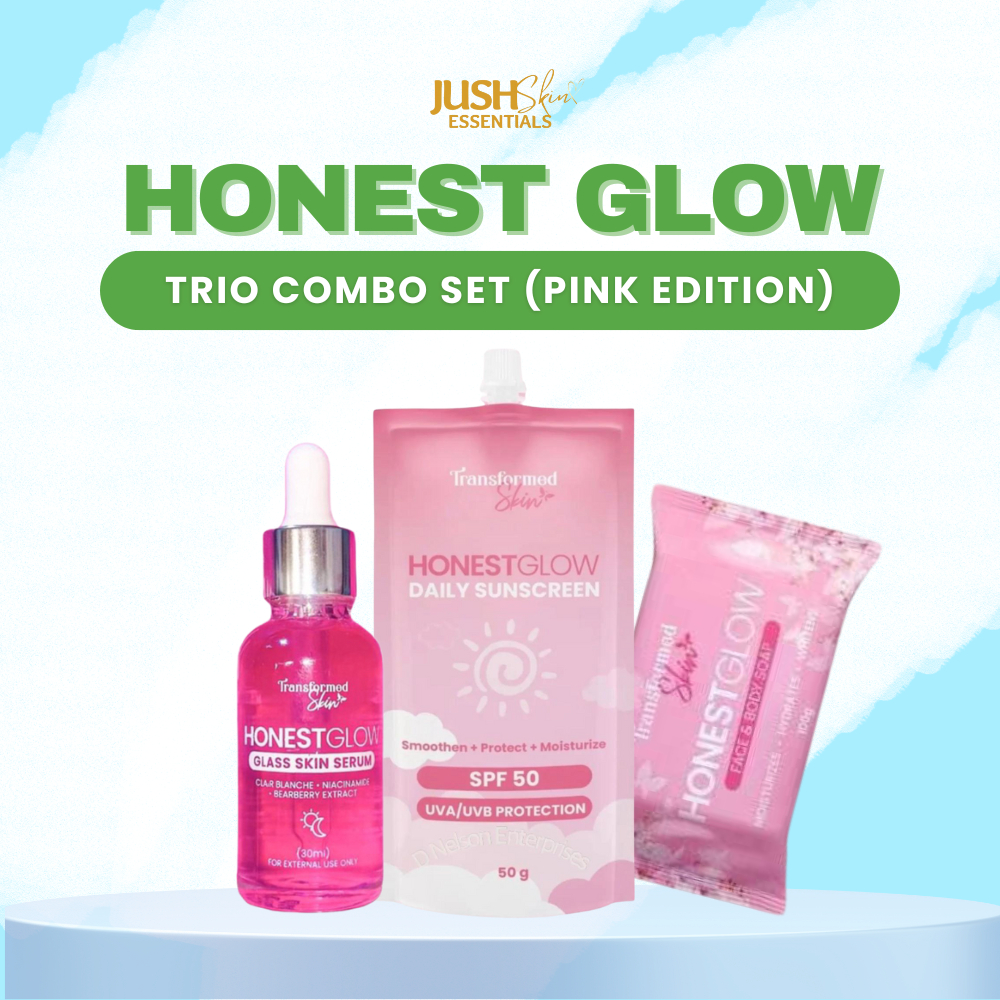 Honest Glow Trio Combo Set (Soap 80g + Glass Skin Serum + Daily ...