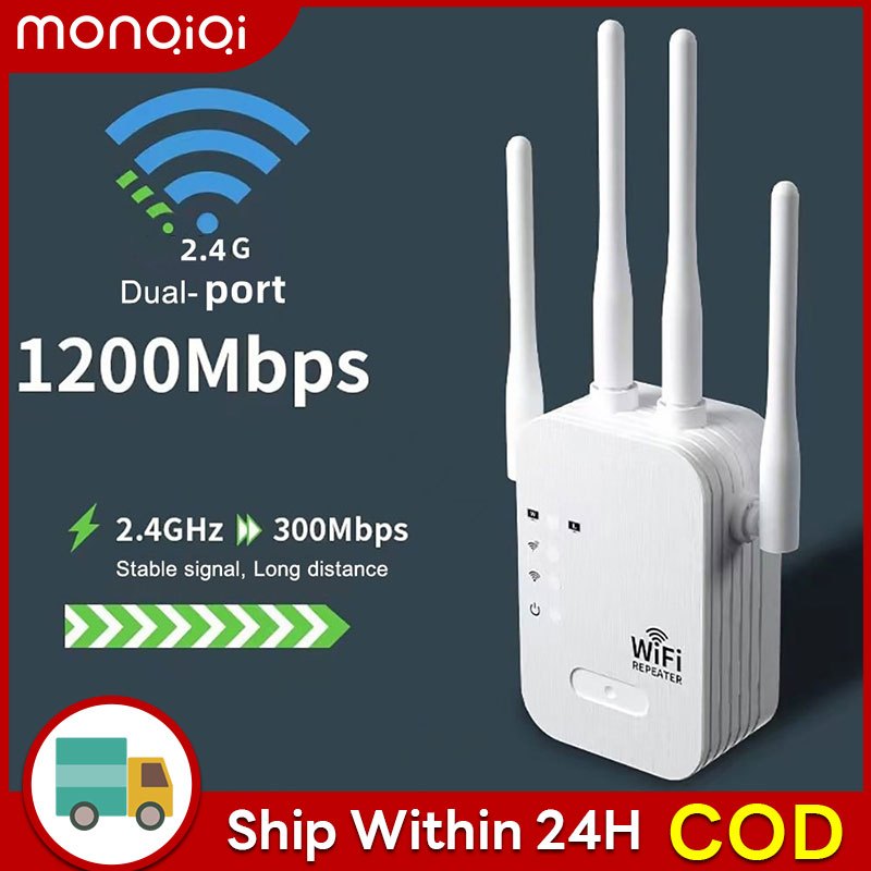 New 4-antenna Wireless WiFi Repeater 300Mbp Router Wifi Extender 2.4G ...