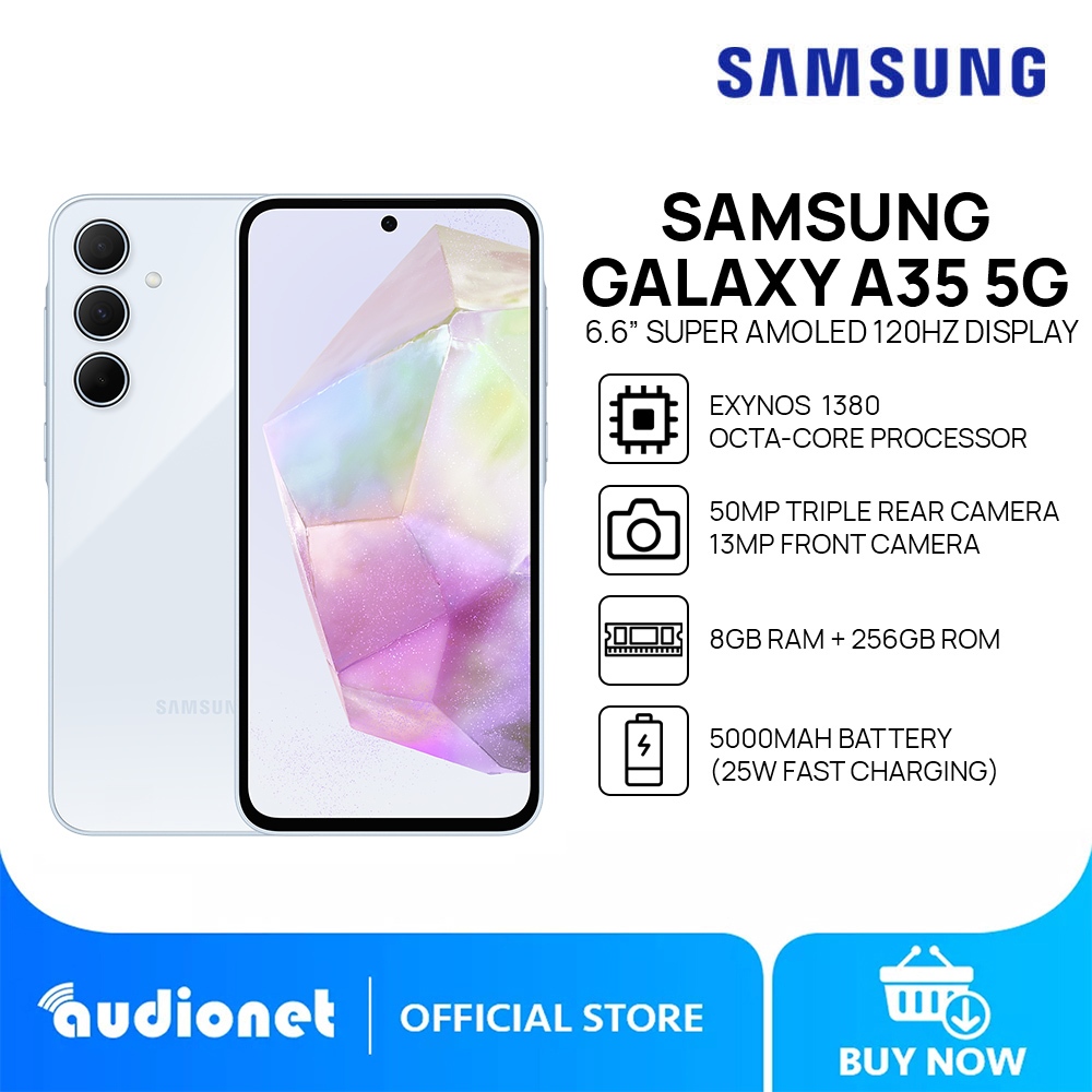 Samsung Galaxy A35 5G | 8GB+256GB | Exynos 1380 | 50MP Triple Rear ...