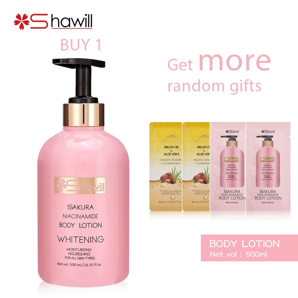Shawill Cosmetics Sakura Niacinamide Body Lotion Care 500ml Whitens ...