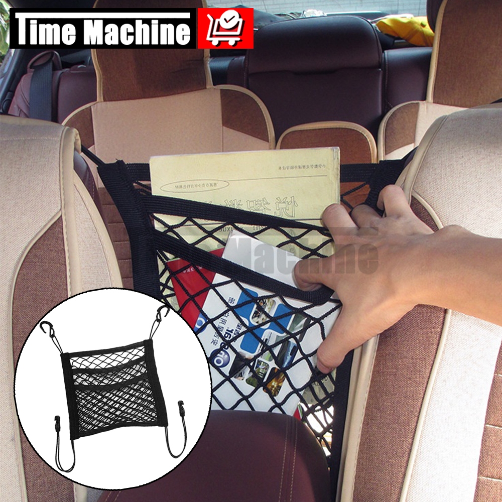 Car Net Bag Organizer Car Organizer Back Seat Storage Bag Elastic Car ...