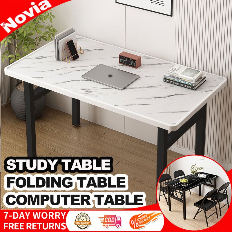 Novia 80/100/120CM Foldable Dining Table Study Table Computer Table For ...