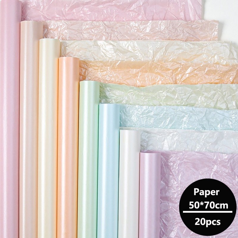 20 Pieces Of Pearly Snow Pear Paper Flower Wrapping Paper Bouquet ...