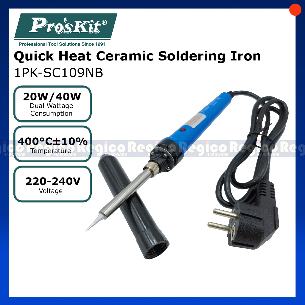 Proskit 20W 40W Quick Heat Ceramic Soldering Iron 1PK-SC109NB Regico ...