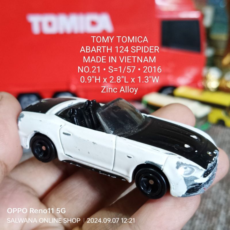 TOMY TOMICA ABARTH 124 SPIDER COLLECTIBLE MINI TOY CAR (USED) • Japan ...