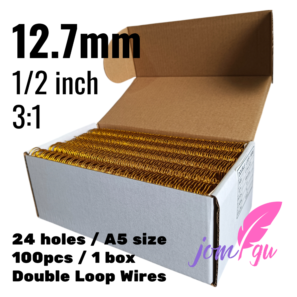 Double Loop Wires for Binding Notebooks A5-size pitch 3:1 24 Holes 12 ...