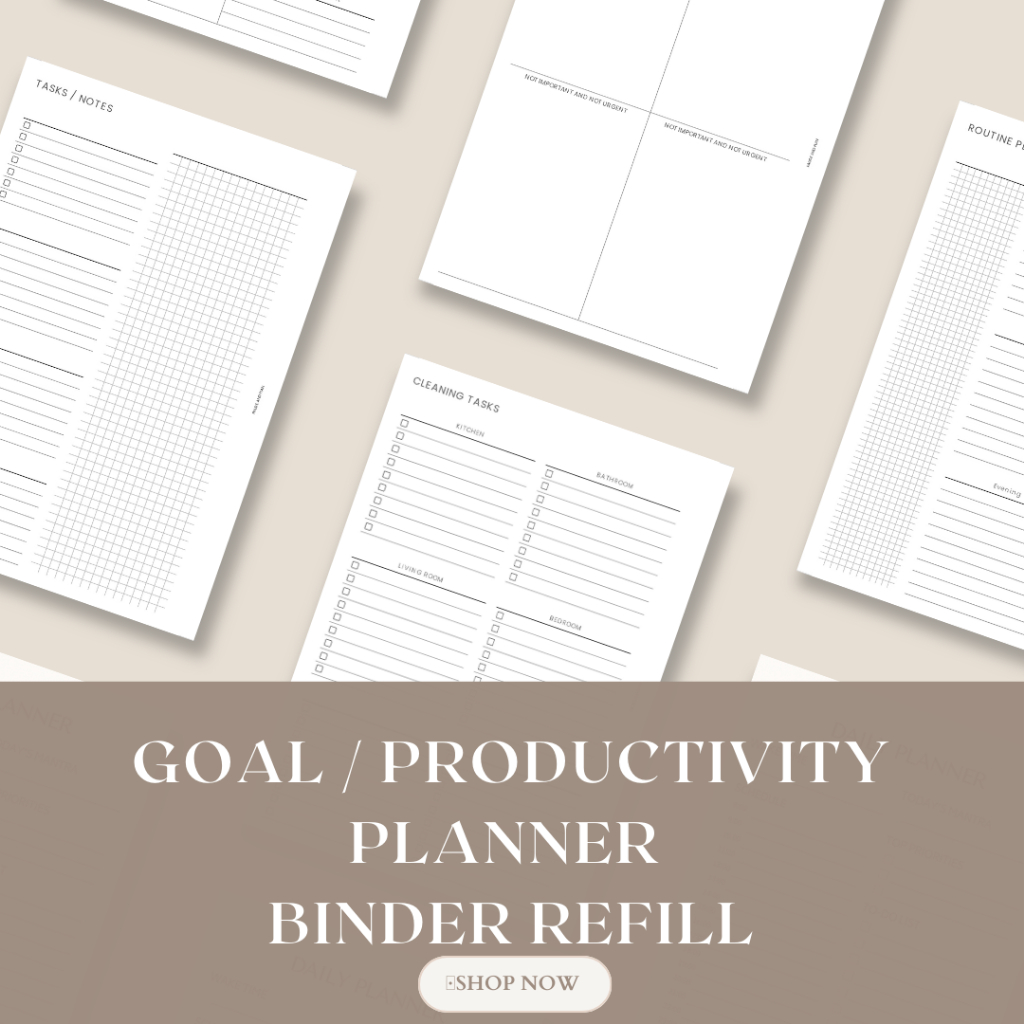 Productivity & Goal Planner Inserts | Goal, Task, Project Planner, To ...