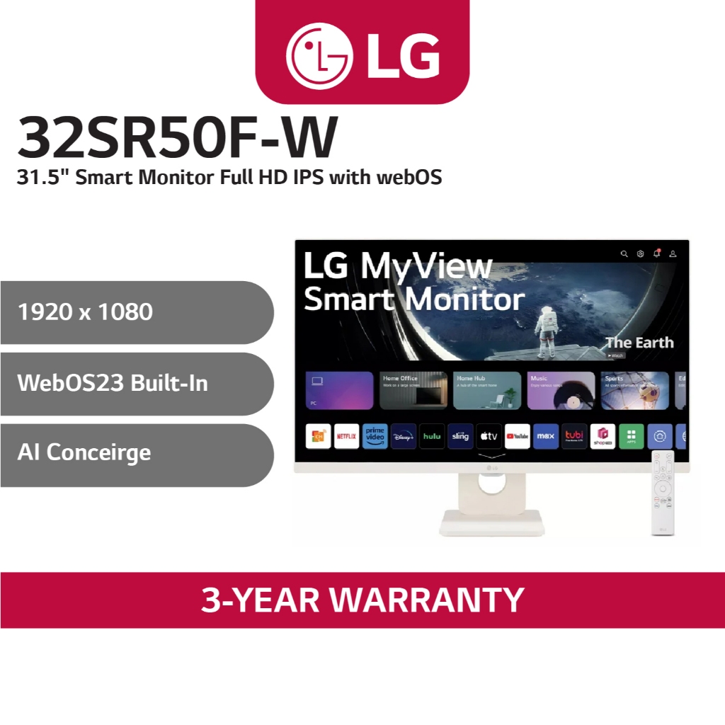 LG 32SR50F-W Smart Monitor 31.5" Full HD IPS with webOS | Shopee ...