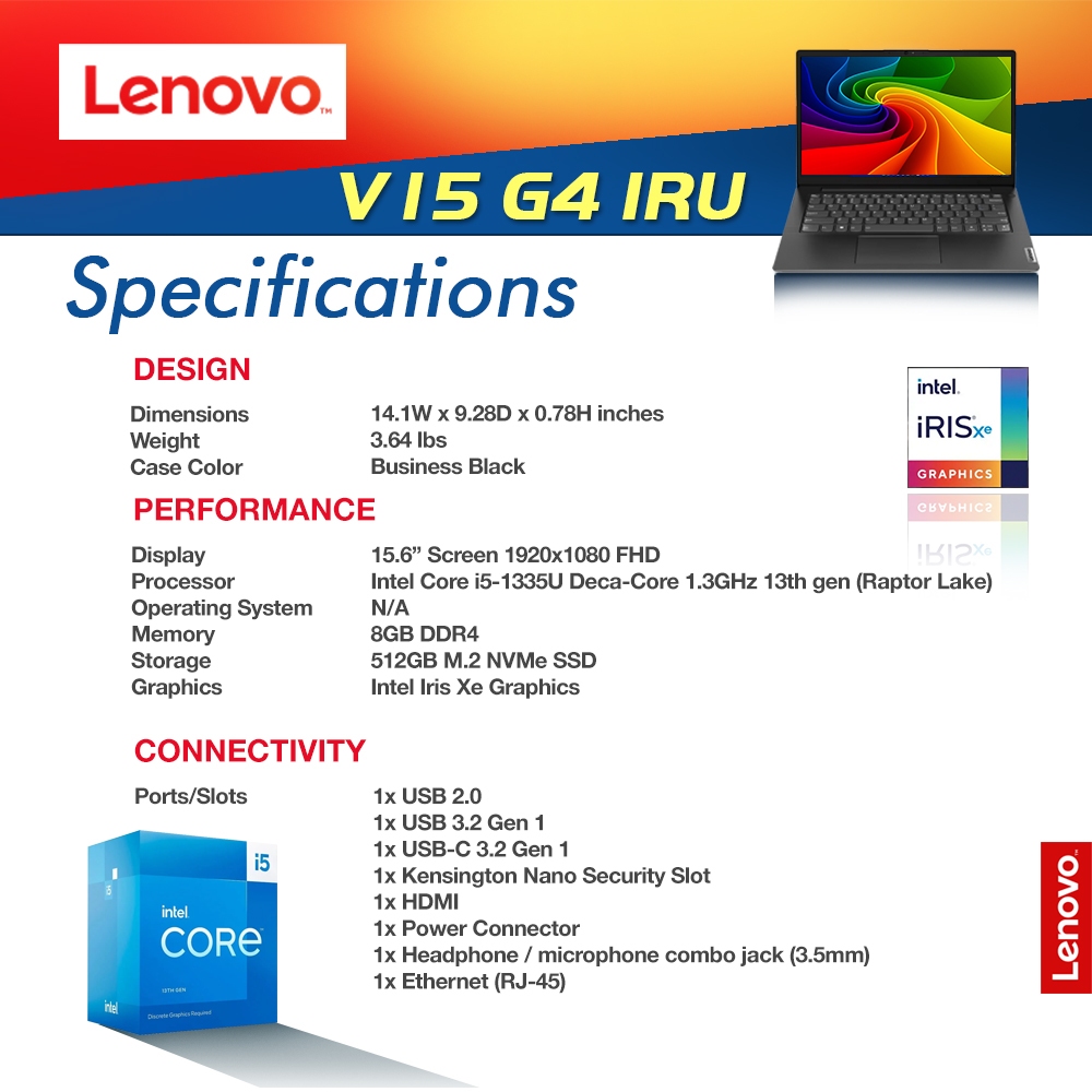 Lenovo Business Laptop - Intel 13th Gen i5-1335U / Ryzen 5 7530U ...