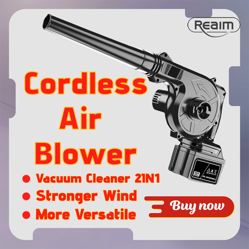 REAIM Cordless Electric Air Blower 1200W Hand Vacuum Cleaner Garden ...