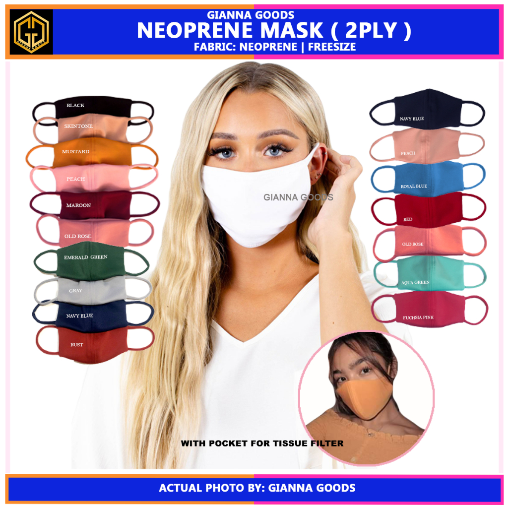 WASHABLE NEOPRENE 2 PLY FACE MASK | Shopee Philippines